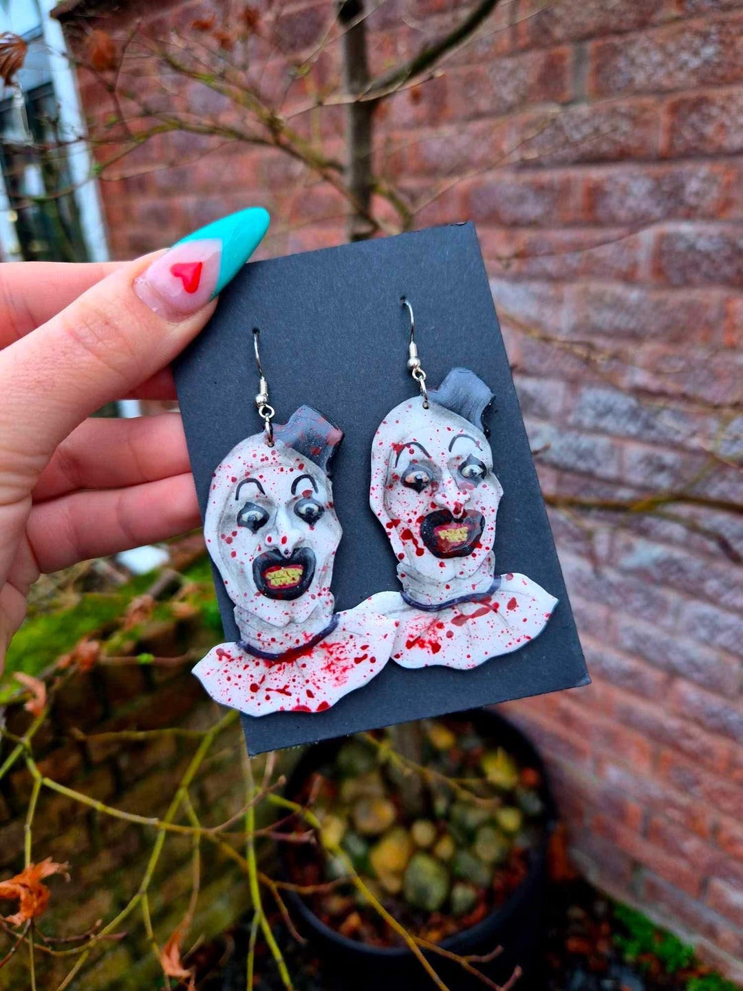 Handmade Art the Clown Terrifier Earrings / Horror Merch Scary Movie ...