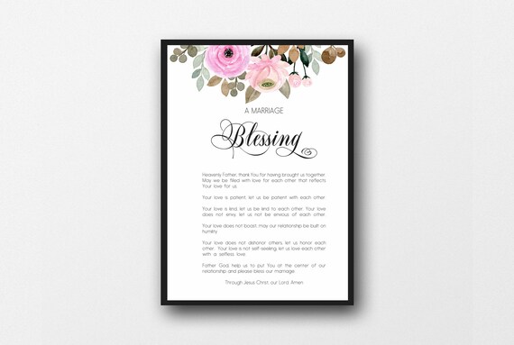 Wedding prayer Blessing for wedding Bride Groom blessing | Etsy