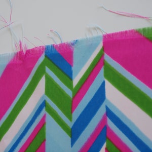 Vintage Outdoor Fabric in Chevron / Arrow Pattern Aqua Blue Green Pink ...