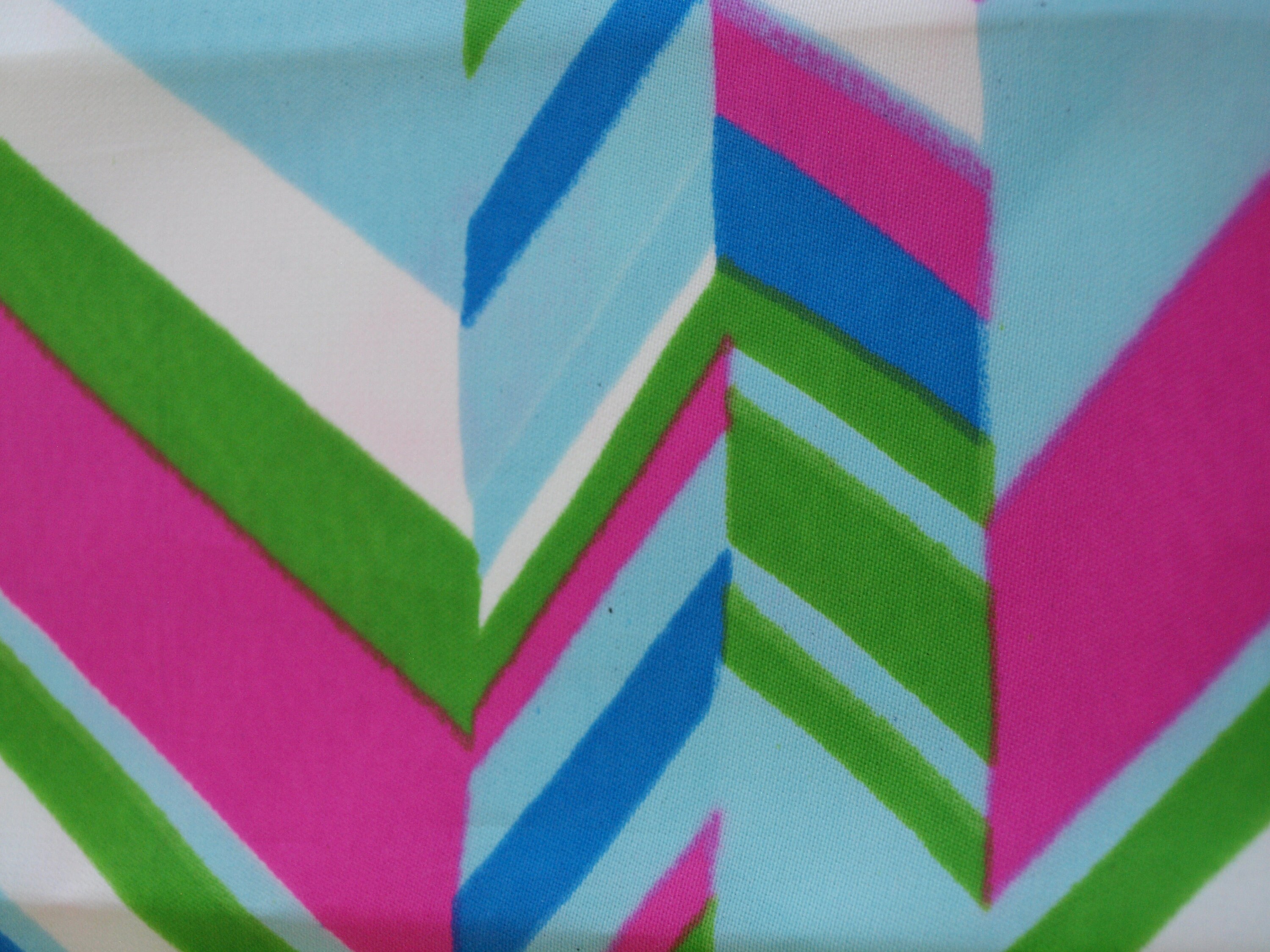 Vintage Outdoor Fabric in Chevron / Arrow Pattern Aqua Blue Green Pink ...