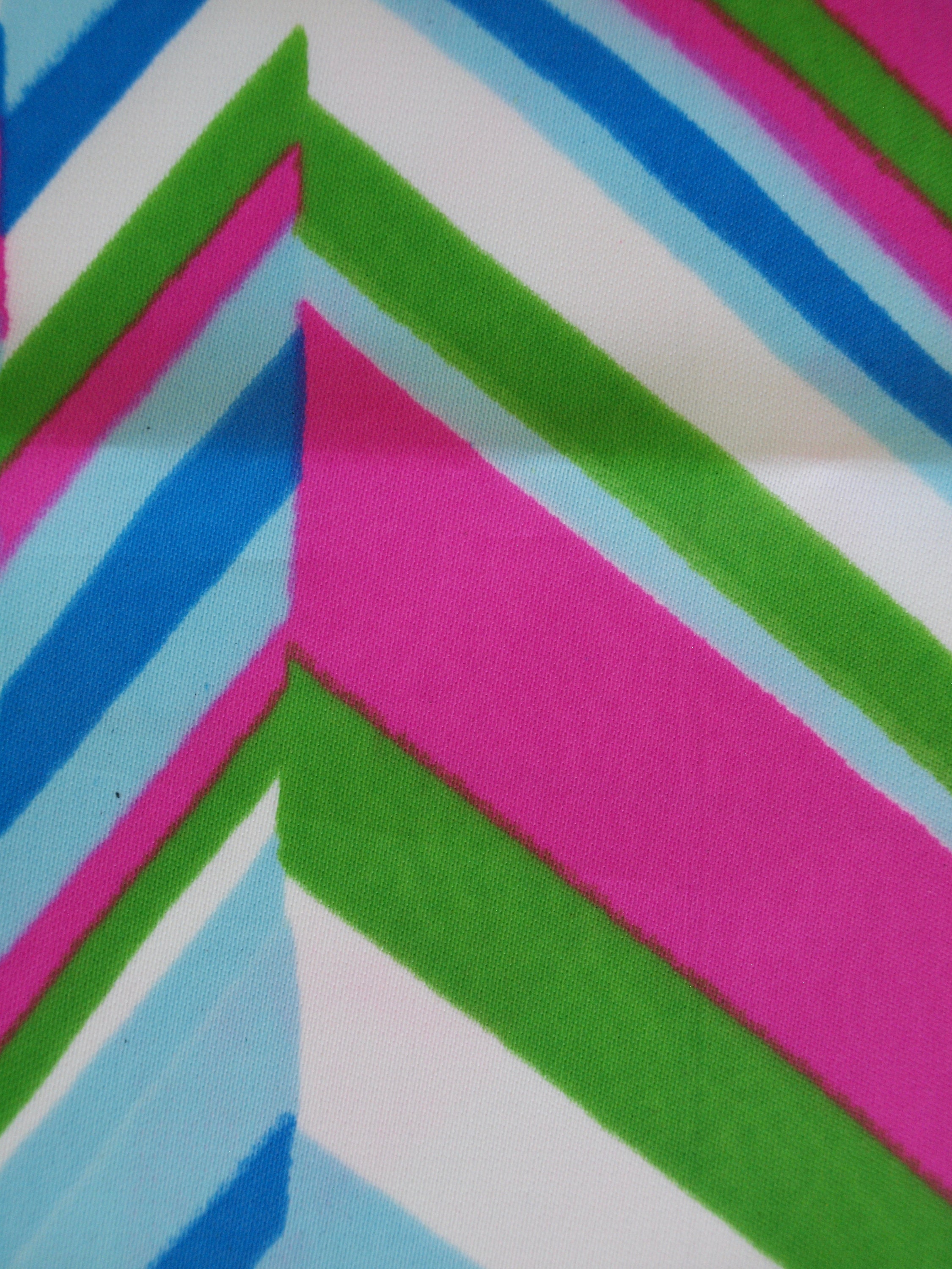 Vintage Outdoor Fabric in Chevron / Arrow Pattern Aqua Blue Green Pink ...