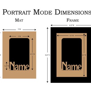 THE ORIGINAL Custom Oak Name Picture Frame Mat, 5x7 Personalized Gift ...