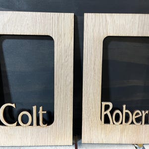 THE ORIGINAL Custom Oak Name Picture Frame Mat, 5x7 Personalized Gift ...