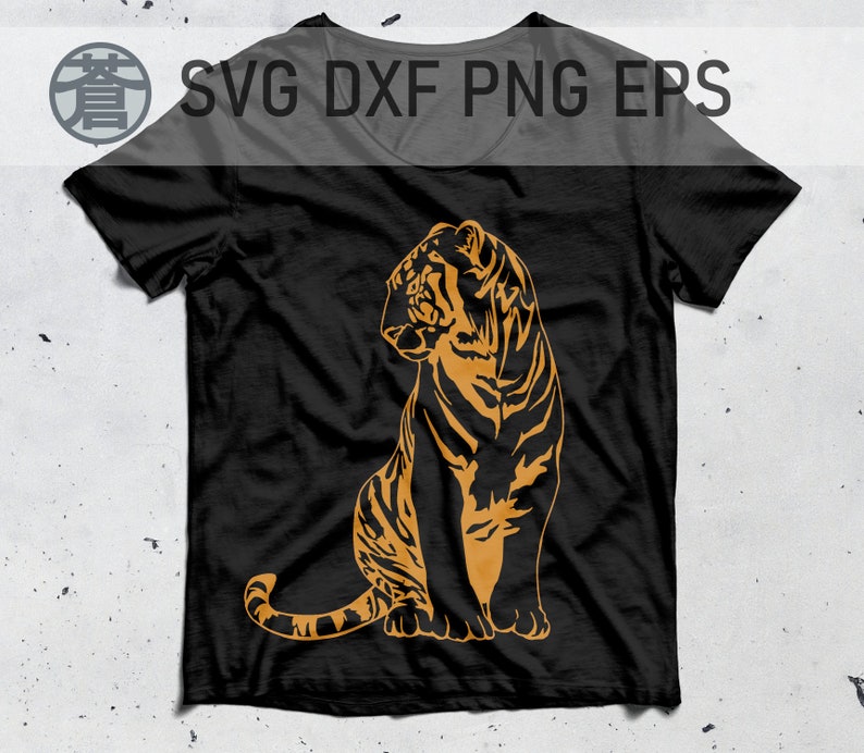Tiger With Embedded Chinese Character Svg File | Asia | Kanji | Clipart ...