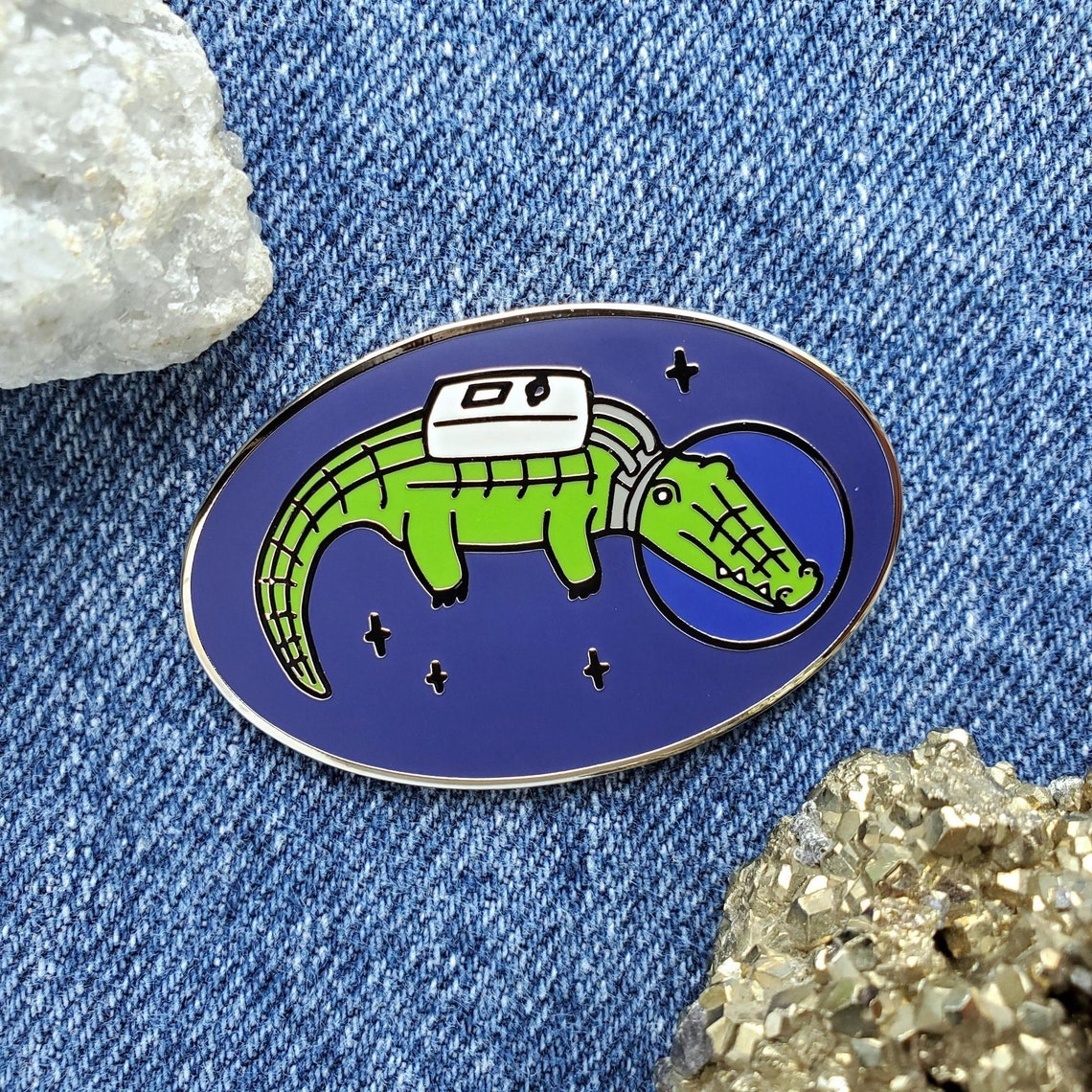 Astro Gator - 2" Space Alligator Hard Enamel Pin - Etsy