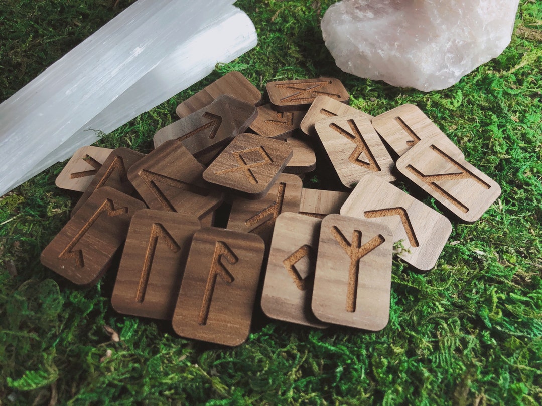 Wood Rune Set, Elder Futhark, Elder Futhark Set, Rune Set, Runes ...