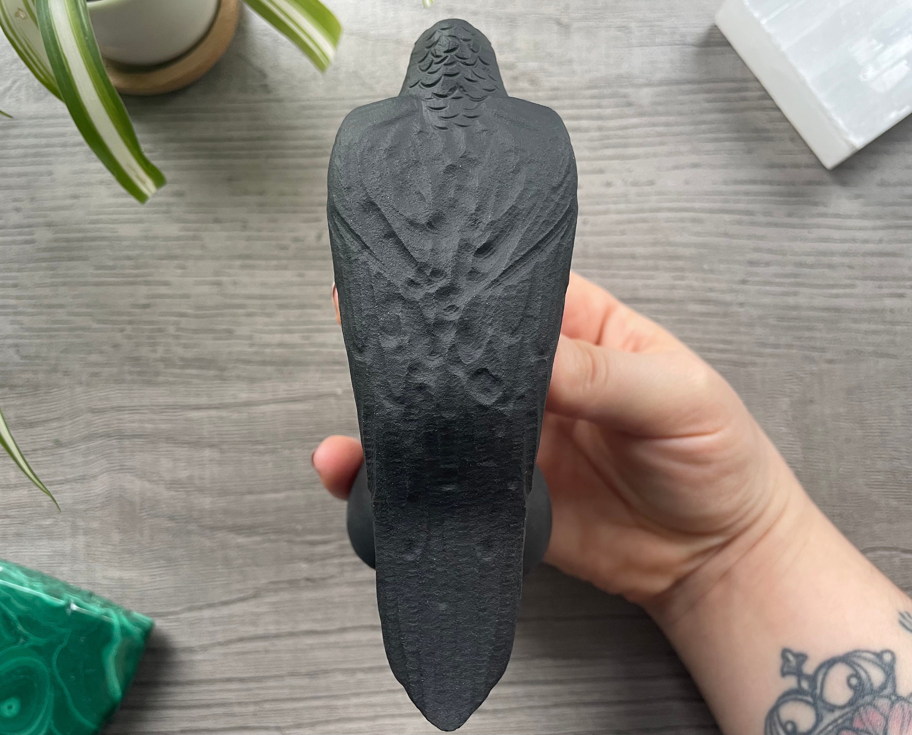 Hand-carved Black Obsidian Raven B, Obsidian Raven, Black Obsidian ...