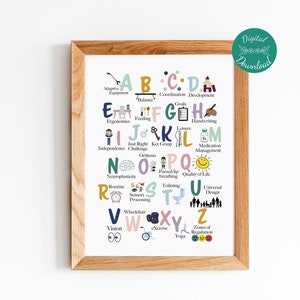 Abc's of OT, Occupational Therapy Alphabet Poster, Therapy Wall Decor ...