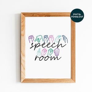 Speech Room, American Sign Language Sign, Classroom Wall Decor, Art ...