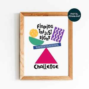 Finding the Just Right Challenge, Digital Download, Therapy Quote Print ...