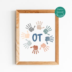 OT Handprints Neutral Wall Art Occupational Therapy Office - Etsy