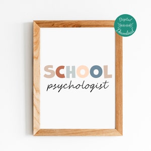 School Psychologist Poster, Printable Download, Psychology Office Decor ...