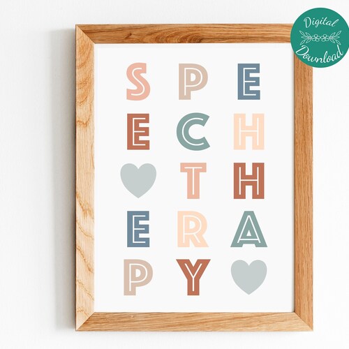 Speech Therapy Office Decor Block Lettering Classroom Wall - Etsy