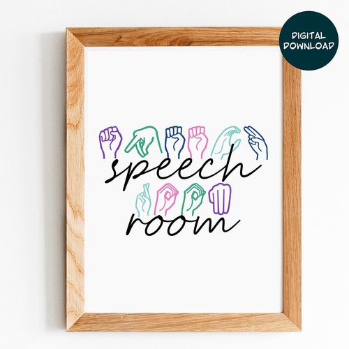 Speech Room American Sign Language Sign Classroom Wall - Etsy