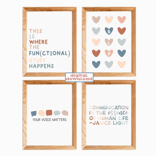Speech Therapy Wall Art Bundle of 4 Prints / SLP Poster / - Etsy
