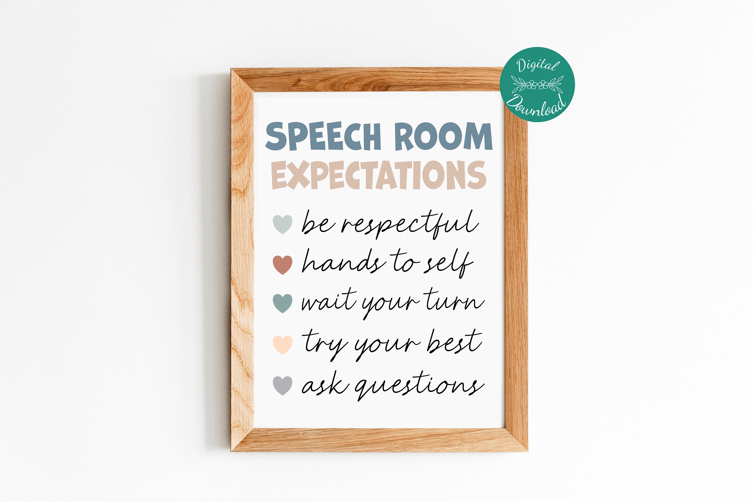 Speech Room Expectations Speech Classroom Rules Poster for - Etsy