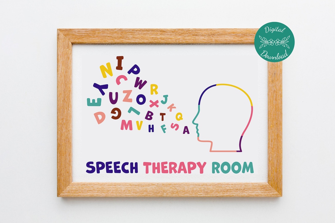 Speech Therapy Room Sign Speech Therapy Poster Speech Room | Etsy
