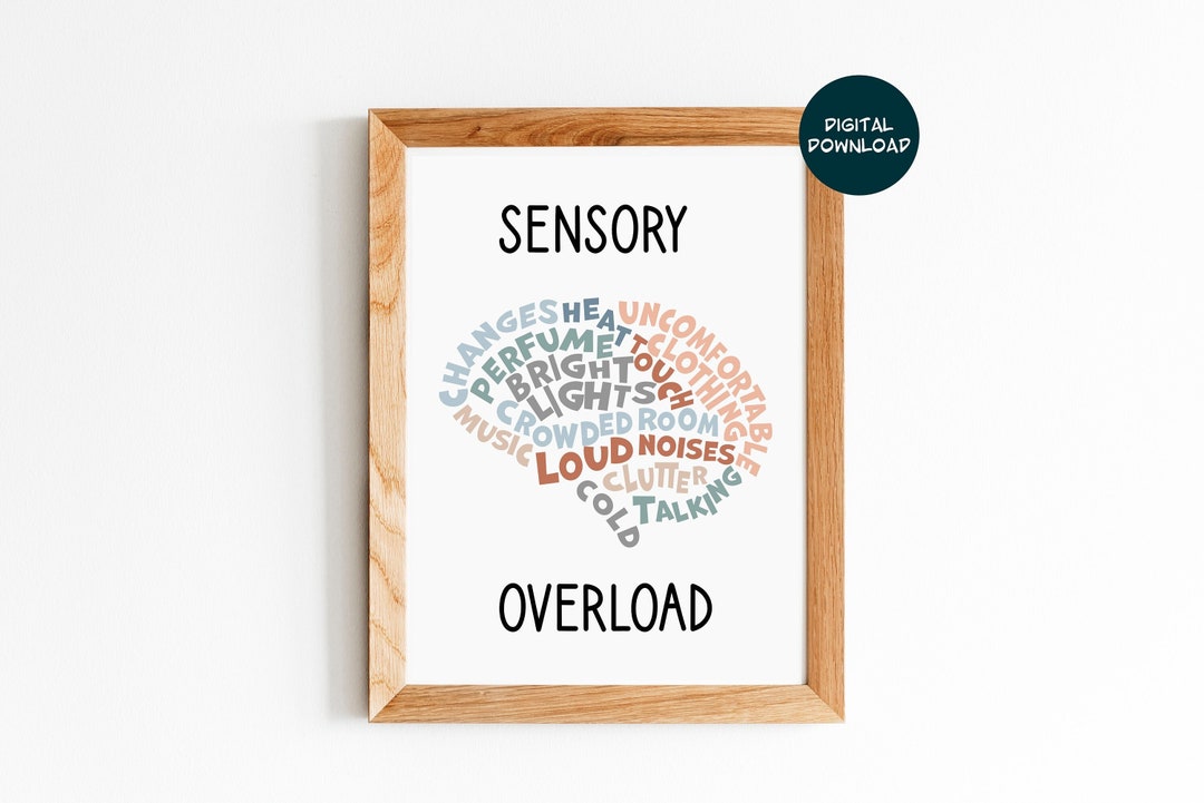 Sensory Overload Poster, Sensory Integration Print, Autism Awareness ...