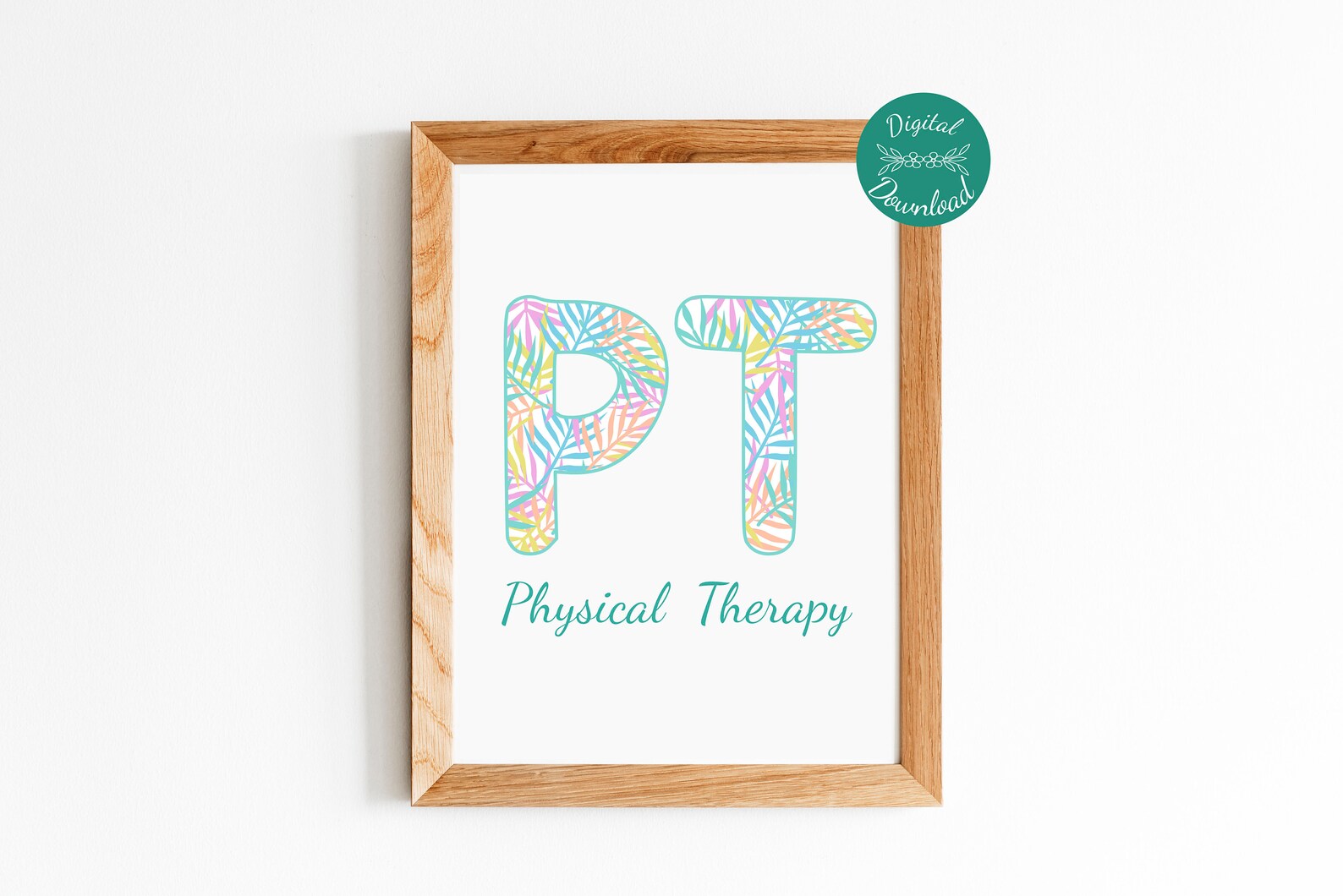 Physical Therapy Tropical Wall Decor Pt Art Print Digital Etsy