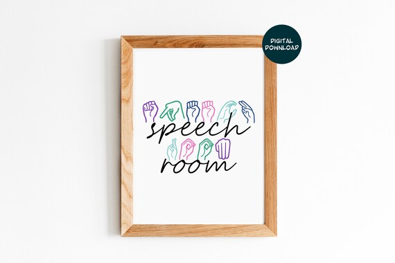 Speech Room American Sign Language Sign Classroom Wall - Etsy
