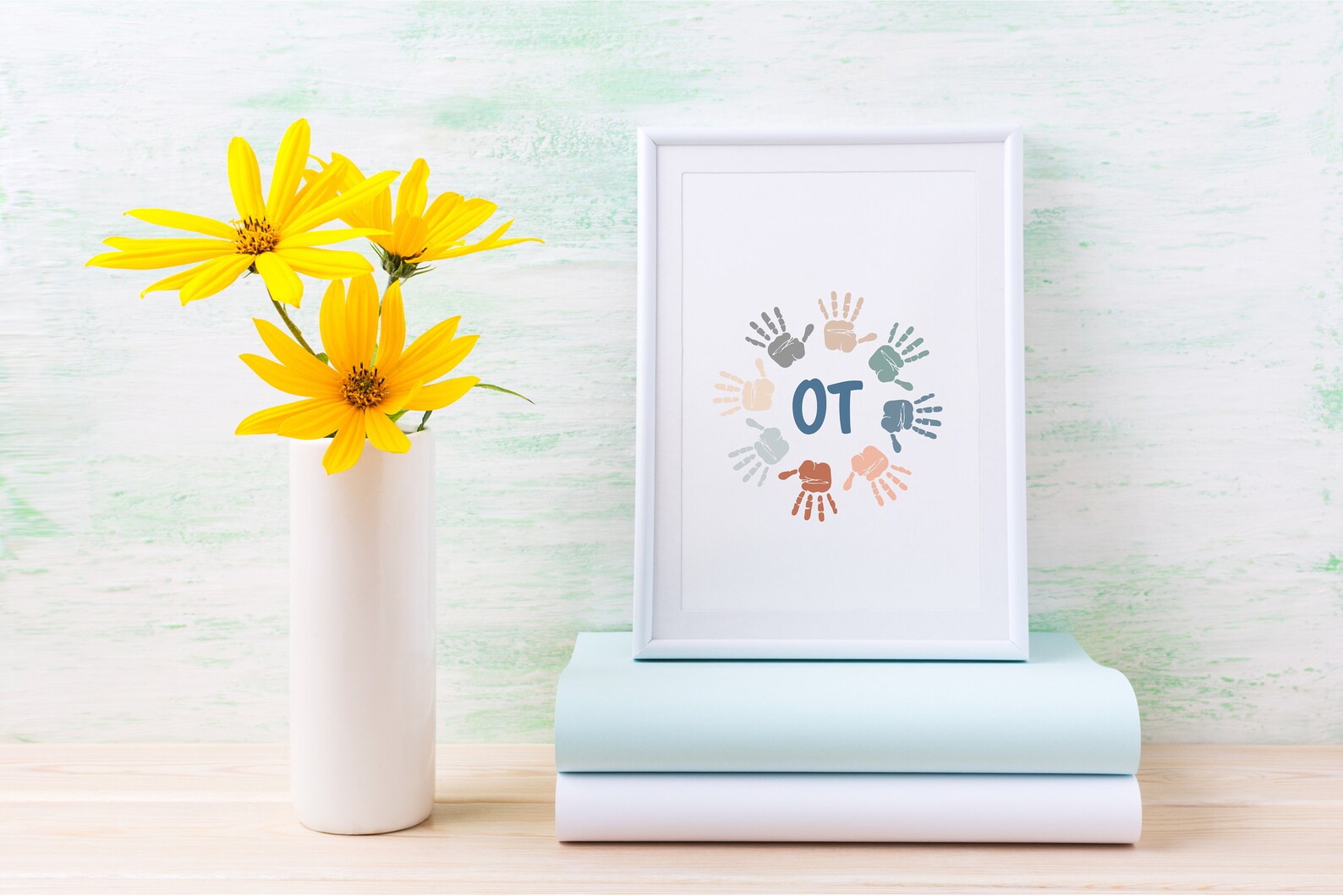 OT Handprints Neutral Wall Art Occupational Therapy Office - Etsy