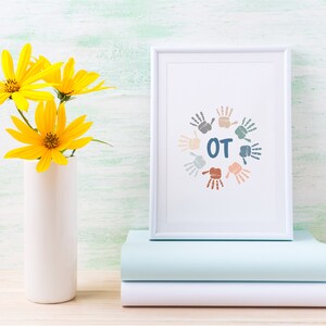 OT Handprints Neutral Wall Art Occupational Therapy Office - Etsy