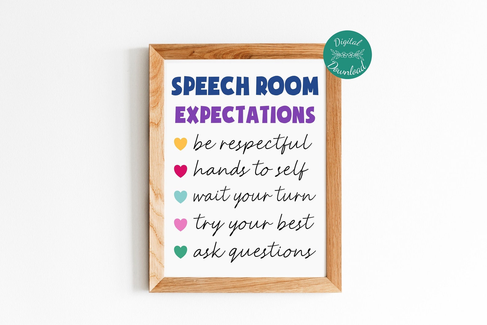 Speech Room Expectations Bright and Colorful Poster Speech | Etsy