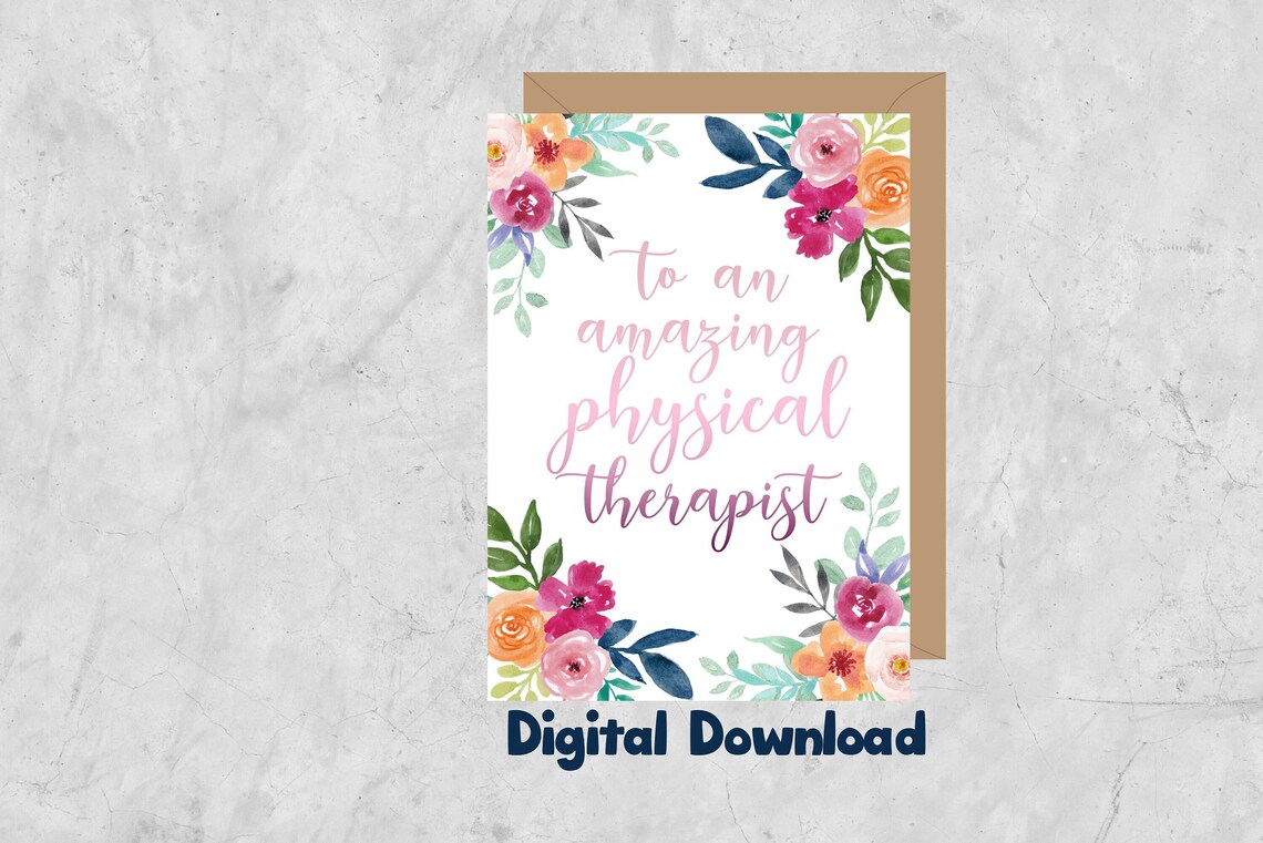 Physical Therapy Card to an Amazing Physical Therapist - Etsy