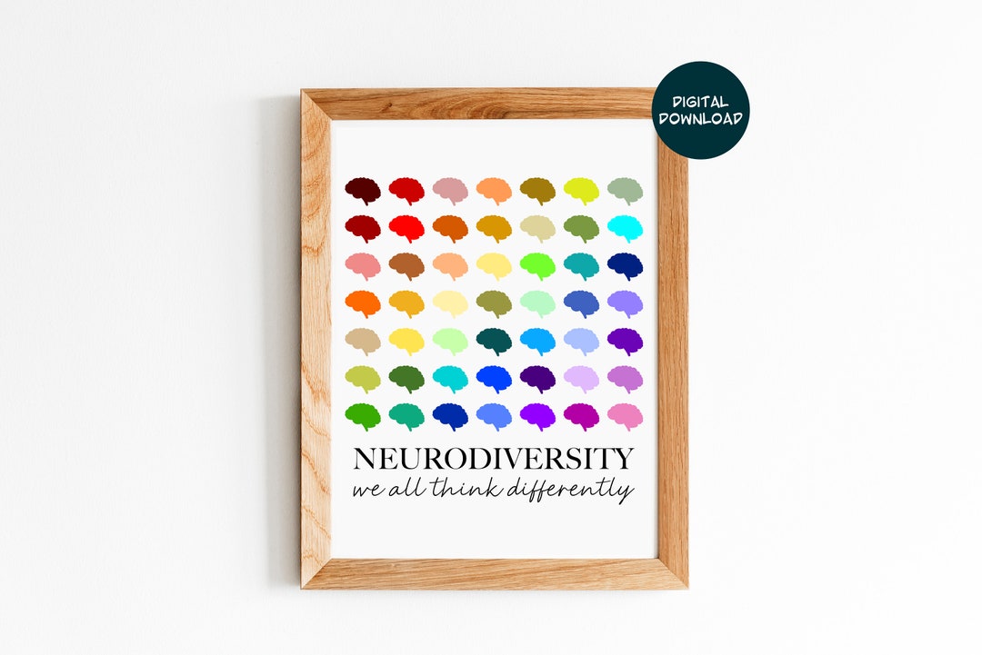 Multicolored Brain Art, Neurodiversity We All Think Differently ...
