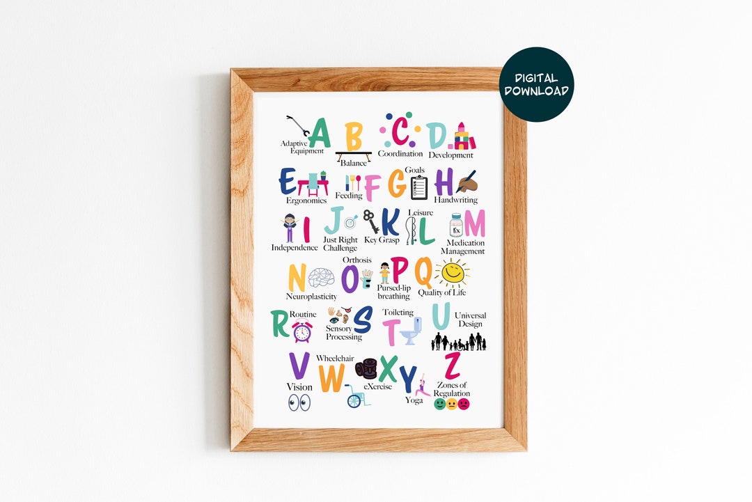 Abcs of Occupational Therapy Bright and Colorful Print Poster - Etsy