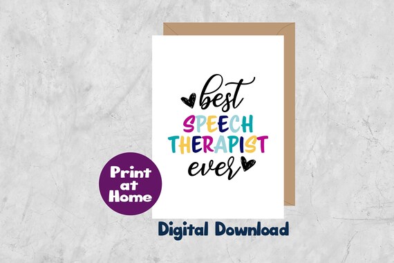 Speech Therapy Card Best SLP Ever Digital Download Card for - Etsy