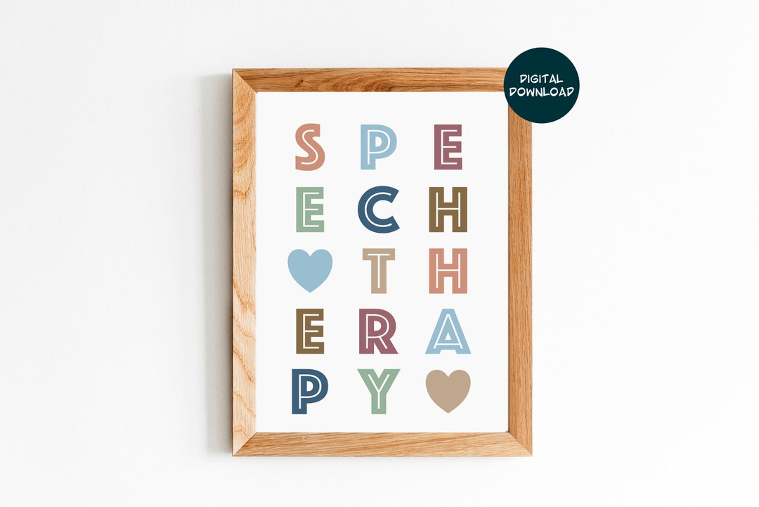 Speech Therapy Office Decor, Block Lettering, Classroom Wall Art for ...