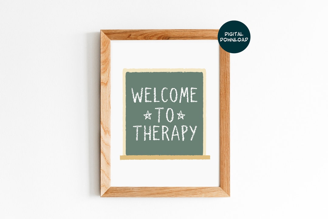 Chalkboard Therapy Room Sign, Welcome to Therapy, Digital Download ...