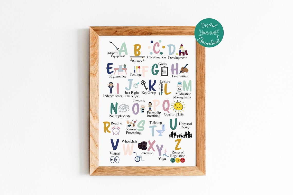 ABC's Of OT Occupational Therapy Alphabet Poster Therapy | Etsy