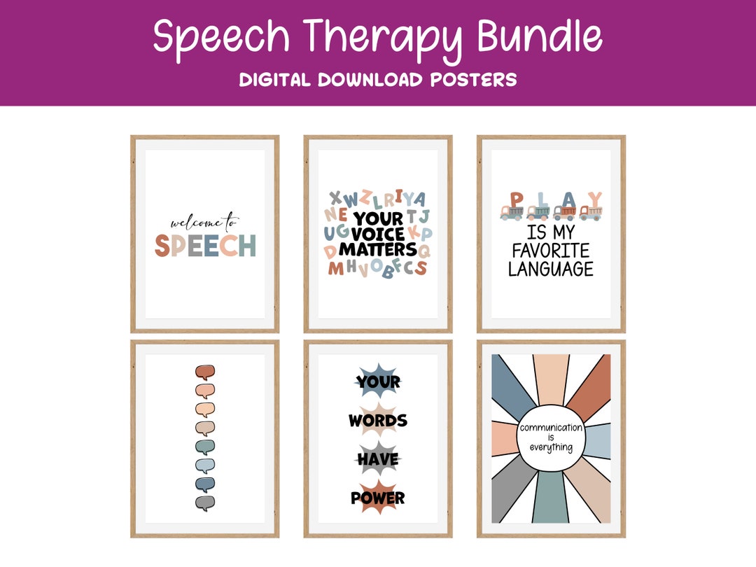 Speech Therapy Bundle, Neutral Colors, Your Voice Matters, Play is My ...