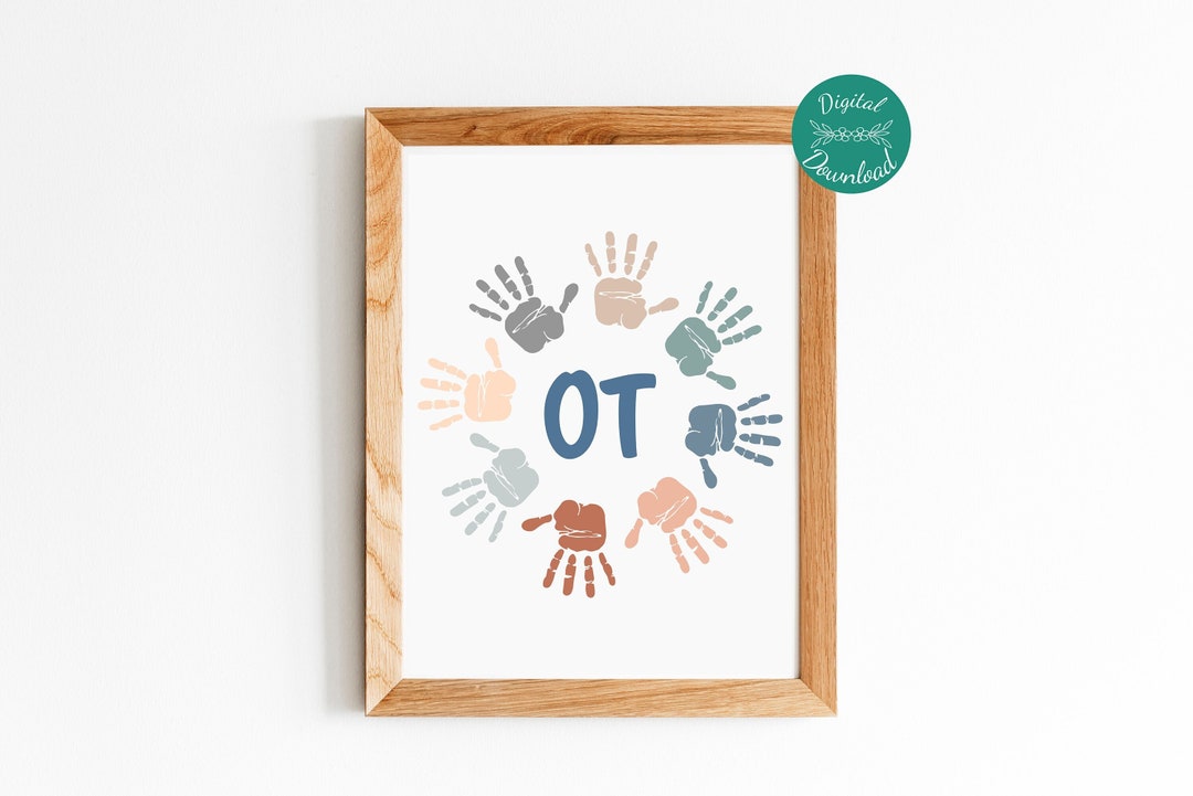 OT Handprints Neutral Wall Art Occupational Therapy Office - Etsy