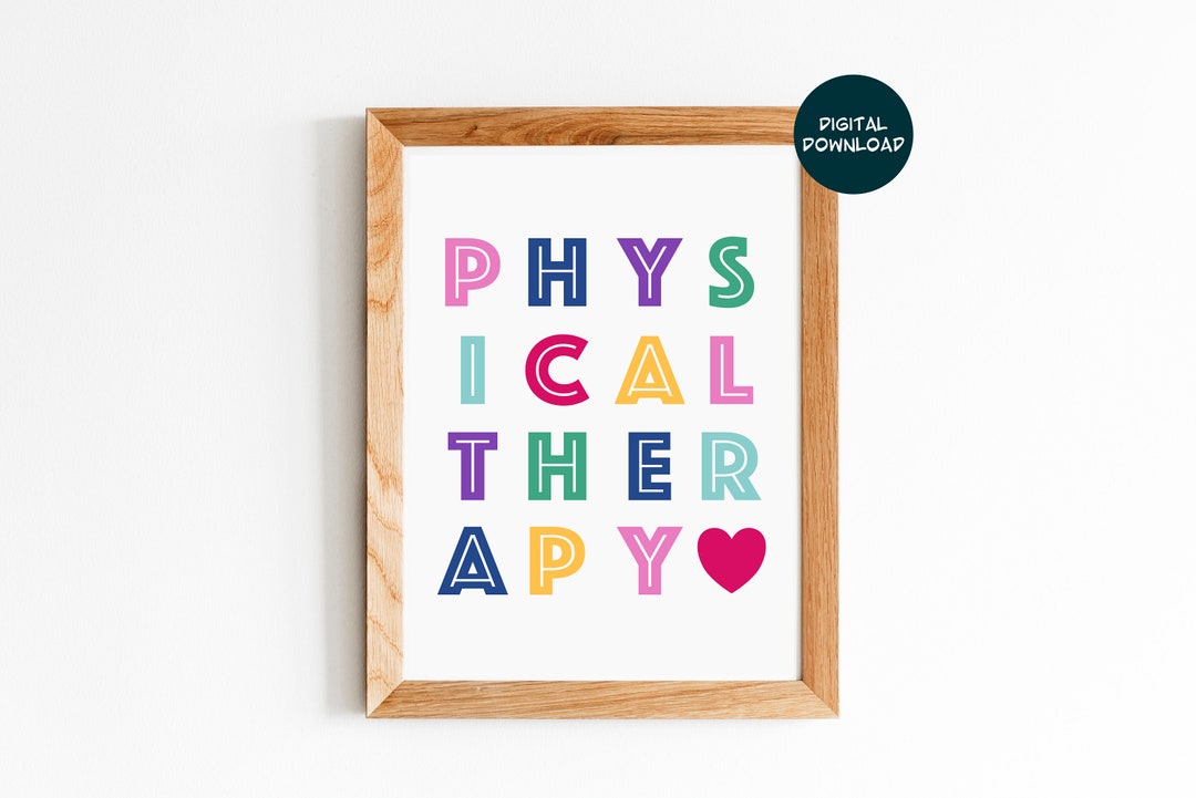 Physical Therapy Wall Art, Bright and Colorful Office Decor, Gift for ...