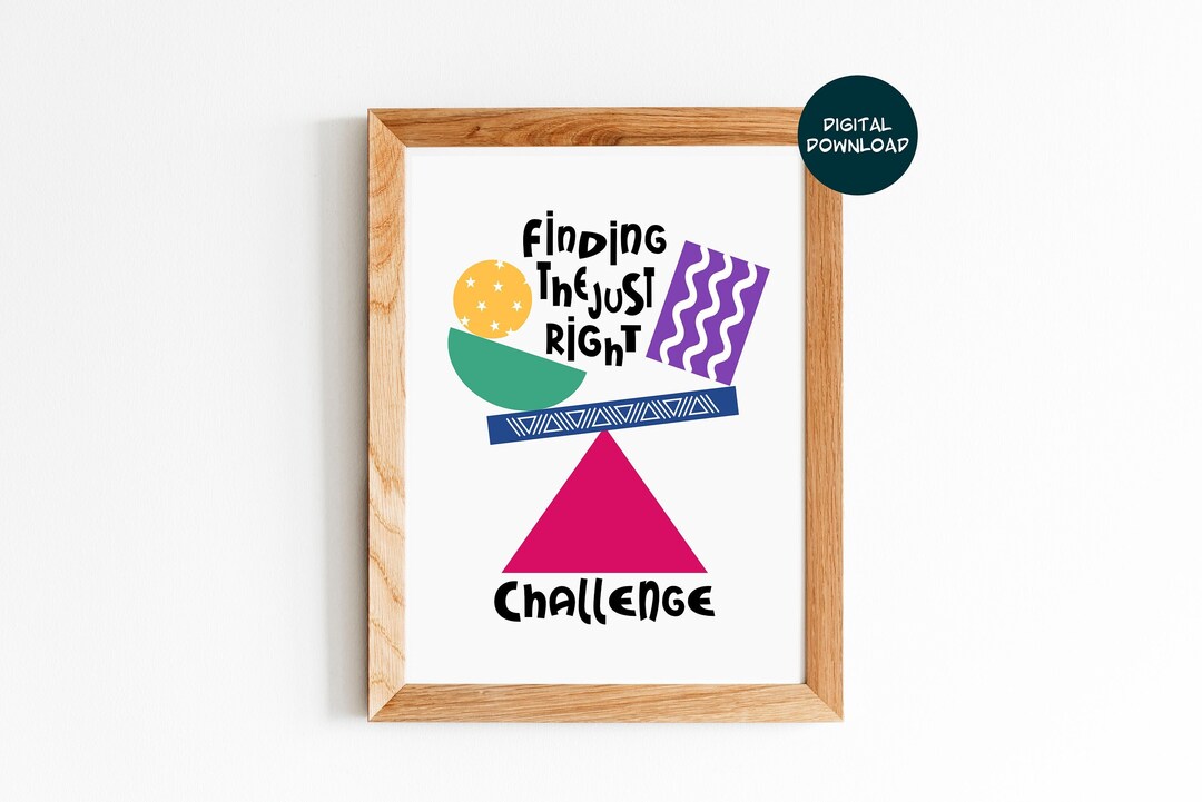 Finding the Just Right Challenge, Digital Download, Therapy Quote Print ...