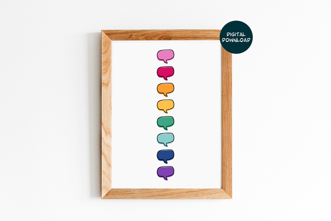 Vertical Speech Therapy Bubbles, SLP Poster, Cute Speech Print for ...