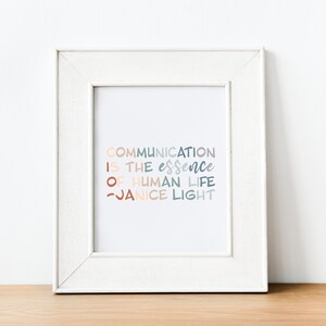 Communication Poster, Speech Therapy Quote, Speech Therapy Poster ...