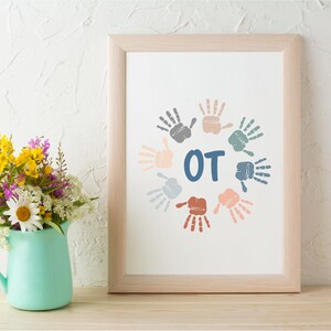 OT Handprints Neutral Wall Art Occupational Therapy Office - Etsy