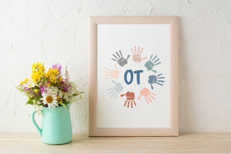 OT Handprints Neutral Wall Art Occupational Therapy Office - Etsy