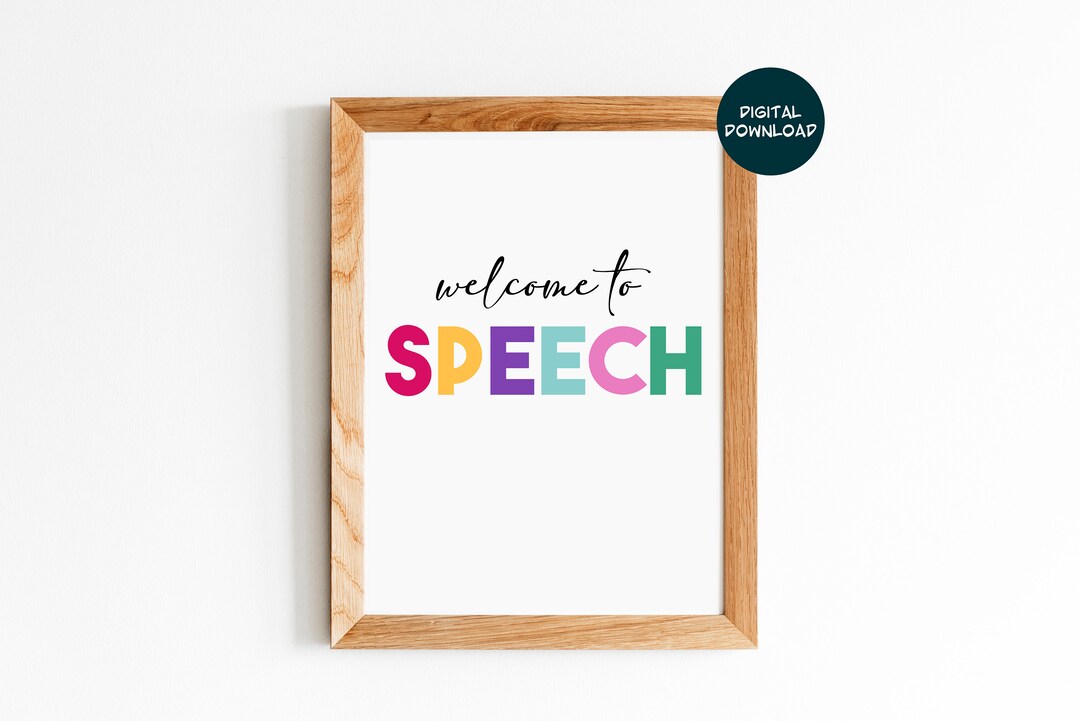 Welcome to Speech Classroom Door Sign, Occupational Therapy Print ...