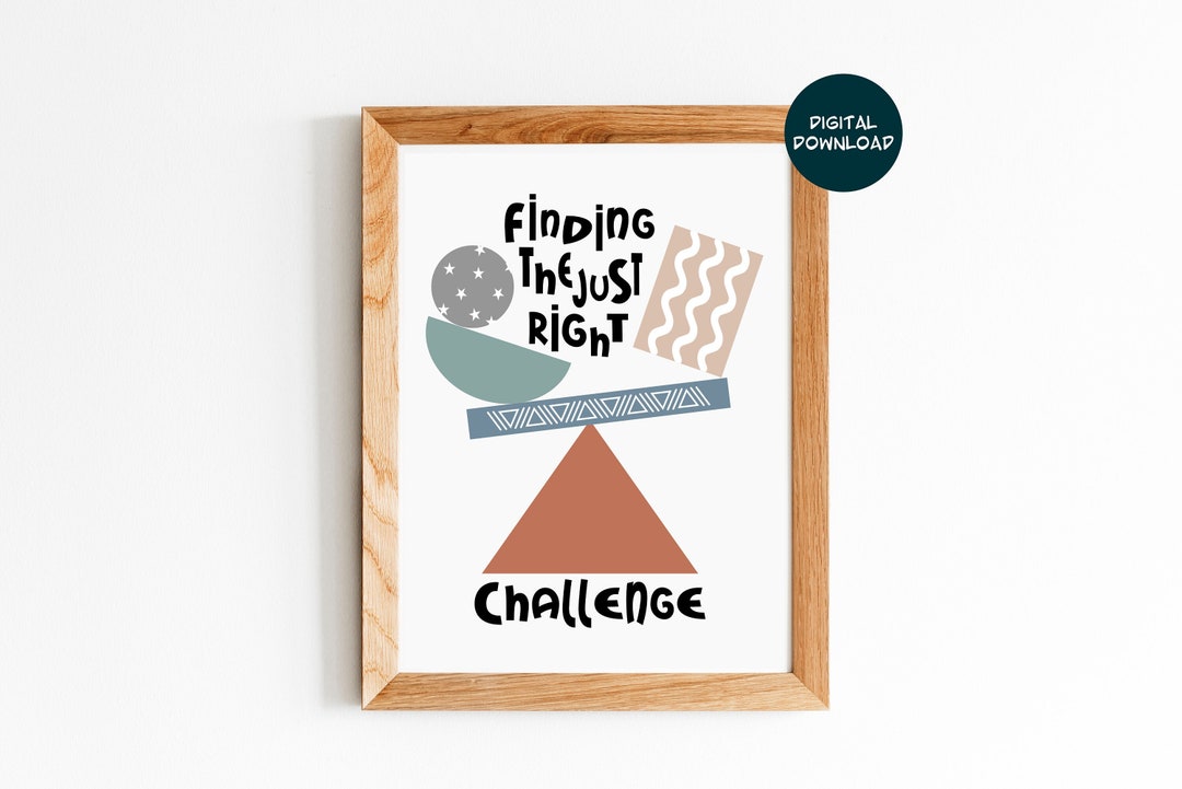 Just Right Challenge Neutral Print, Occupational Therapy Quote, Therapy ...