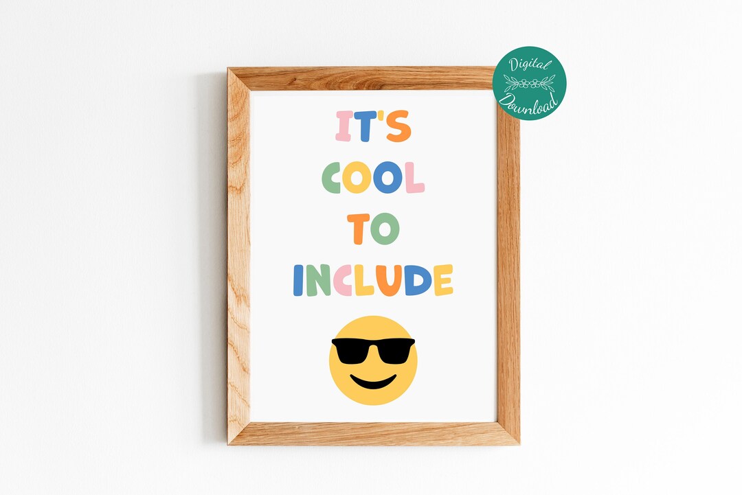 It's Cool to Include, Inclusion Poster, Retro Smiley Design, Special ...