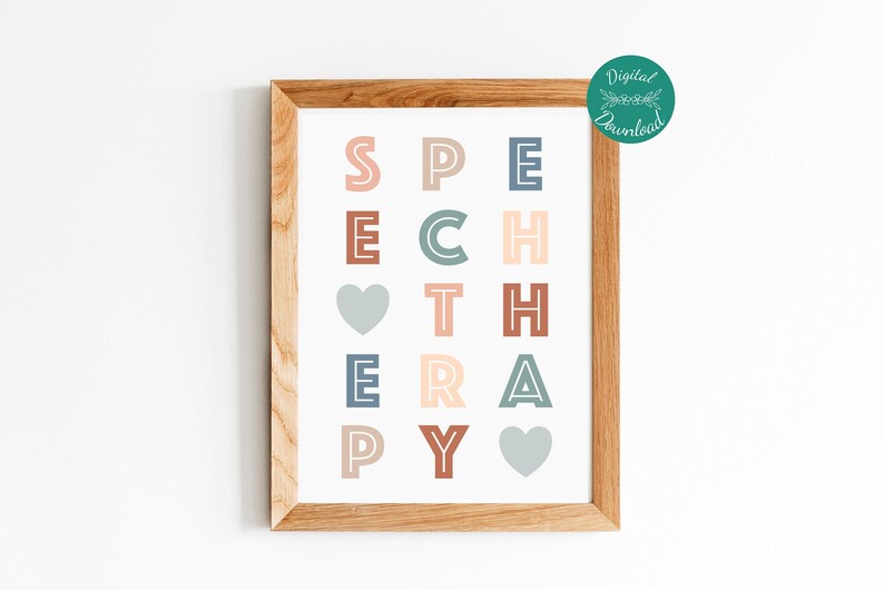 Speech Therapy Office Decor Block Lettering Classroom Wall - Etsy