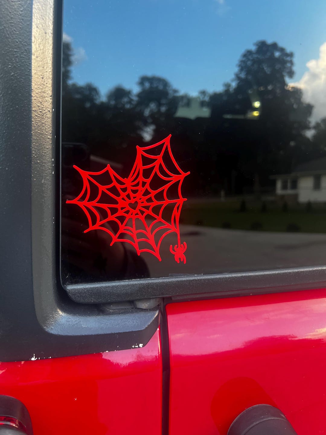 Spider Web Heart Bumper Sticker - Etsy