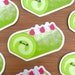 Cute Kawaii Adorable Chibi Matcha Green Tea Cake Roll Dessert Food ...