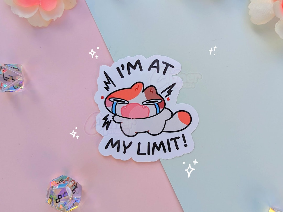 I'm at My Limit! Screaming Calico Cat Sticker - Etsy