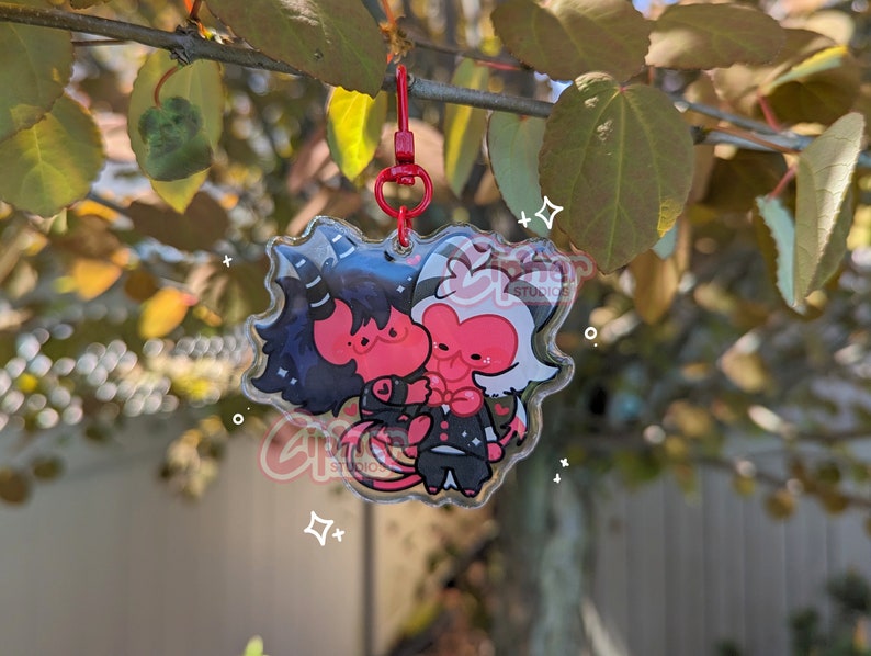 Helluva Boss Inspired Keychain | 2.3" Charms Ft. Moxxie & Millie ...